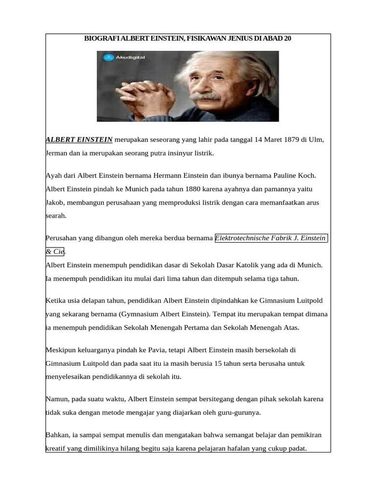 Biografi Albert Einstein | PDF