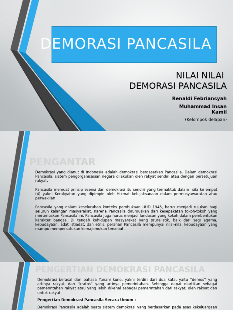 Nilai-nilai Demokrasi Pancasila di Indonesia | PDF