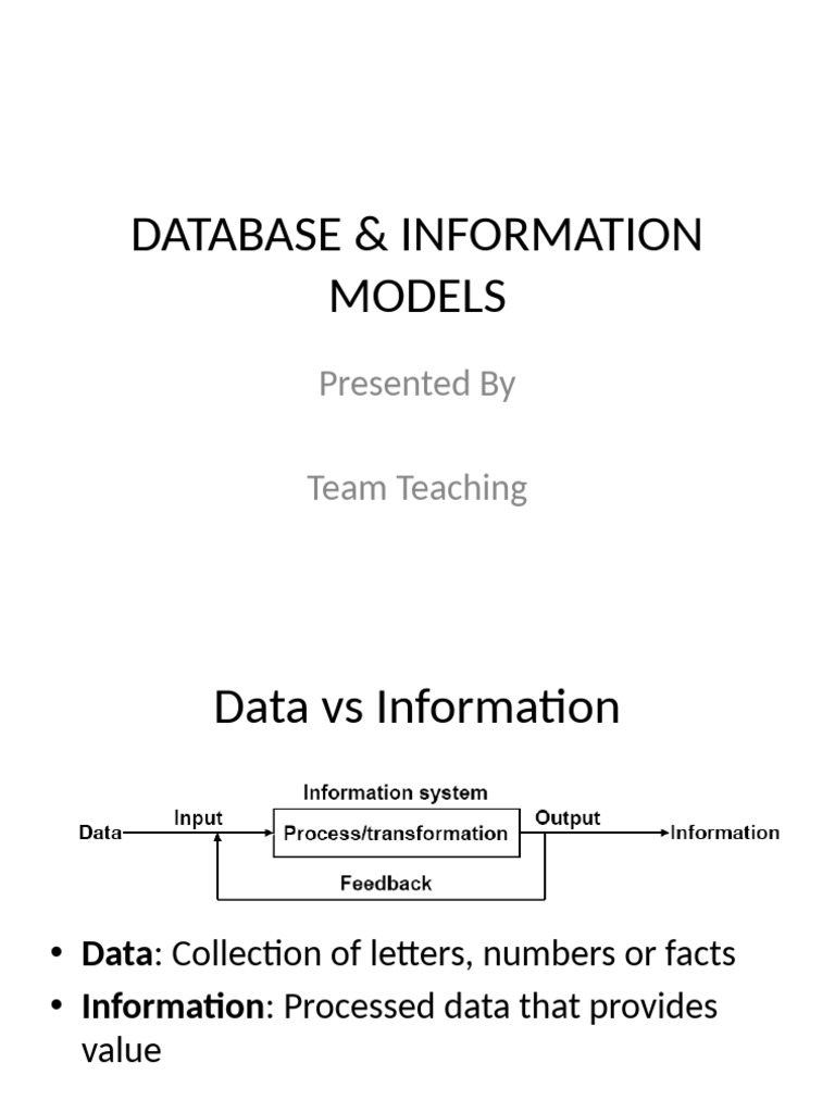 Database & Information Models | PDF | Databases | Data Model