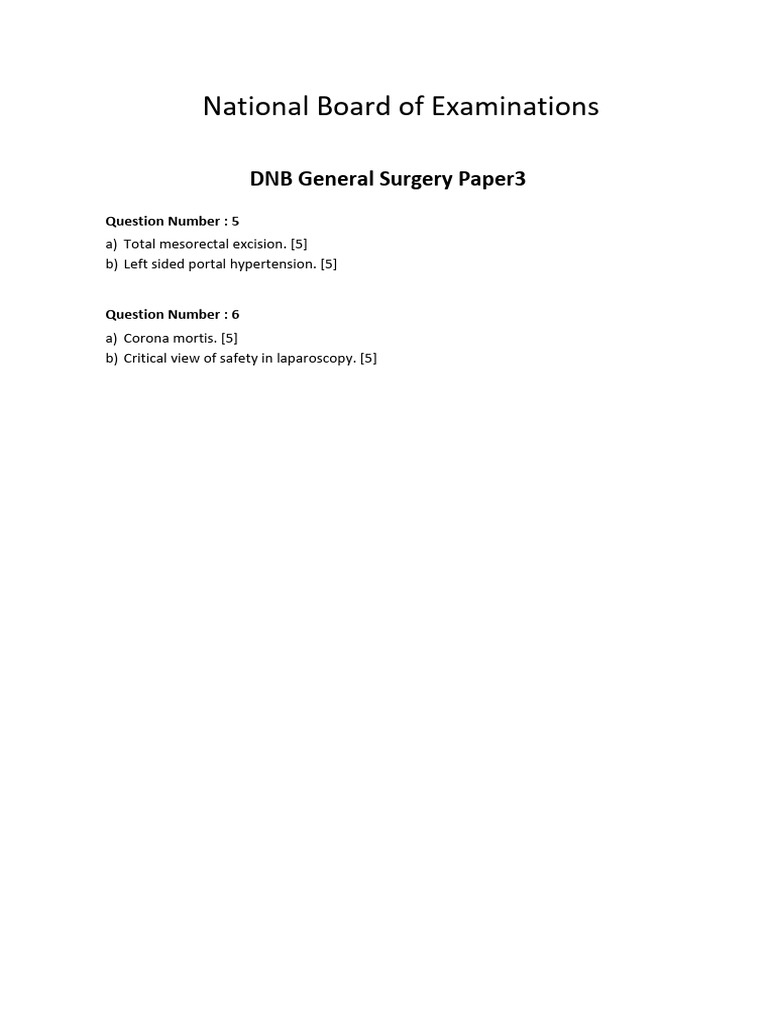 DNB General Surgery Paper3 (C) | PDF