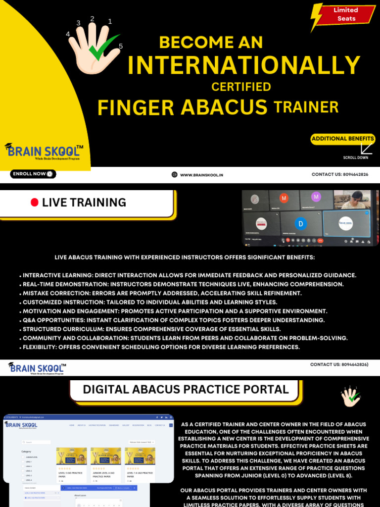 Abacus Teacher Training Certification Guide | PDF | Learning | Human ...