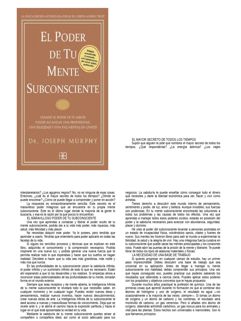El Poder de Tu Mente Subconsciente ( | PDF | Mente | Pensamiento