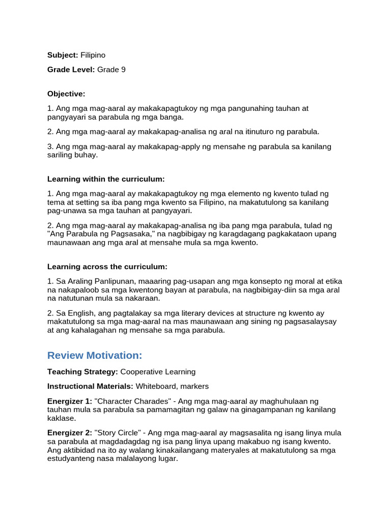 Lesson Plan | PDF