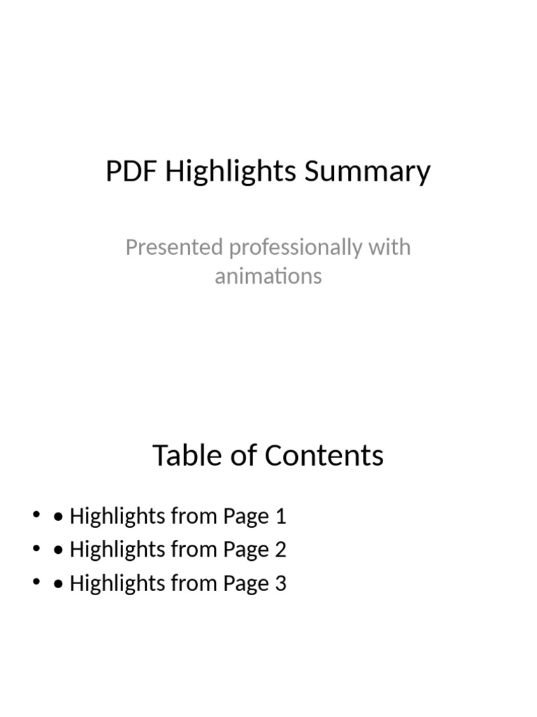 Animated Highlights | PDF