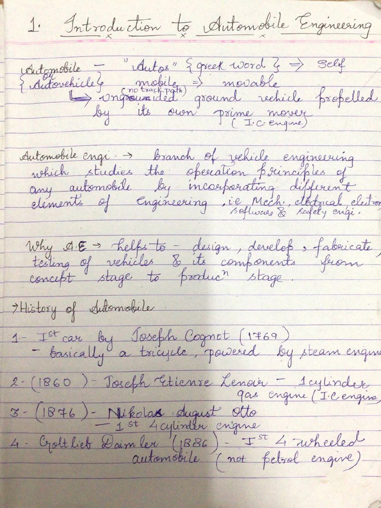 Automobile Notes | PDF