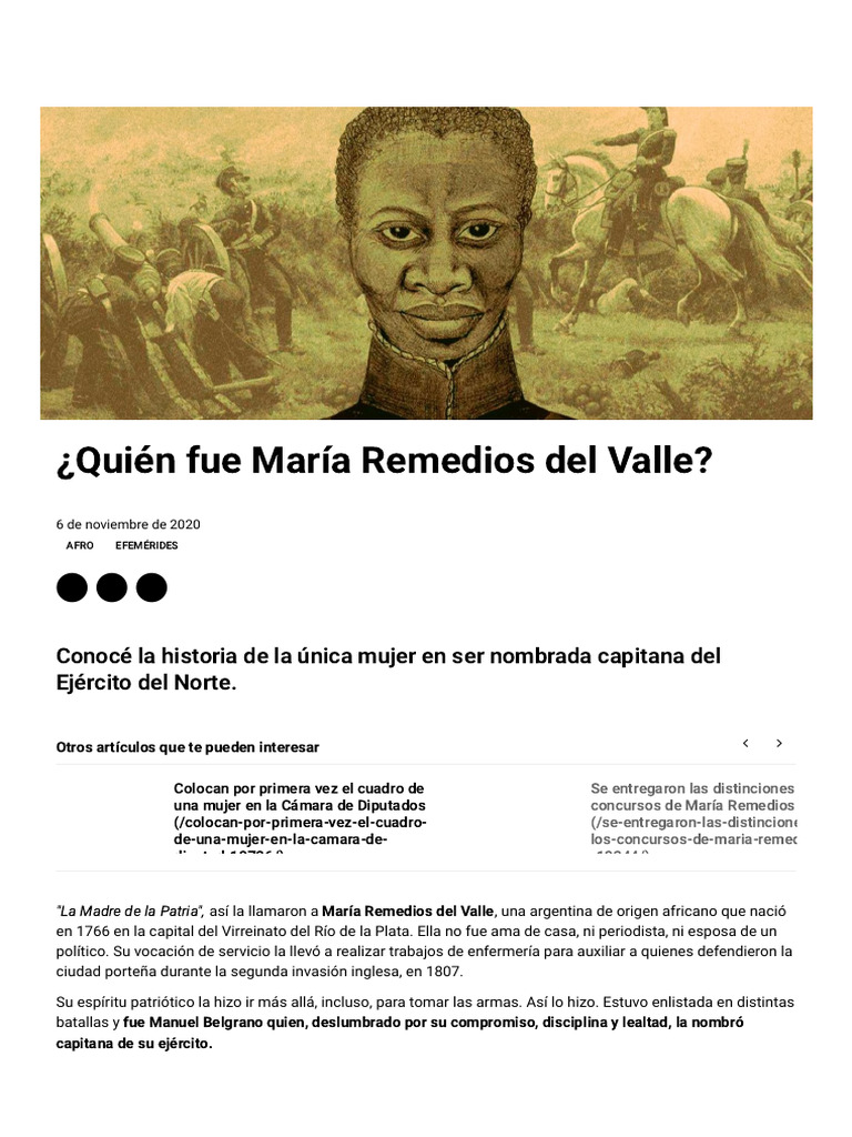 ¿Quién Fue María Remedios Del Valle - Cultura | PDF | Argentina