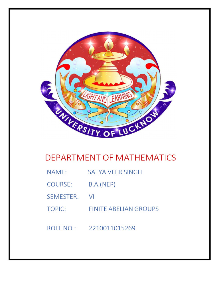 Satya Veer Singh Assignment | PDF | Group (Mathematics) | Abstract Algebra