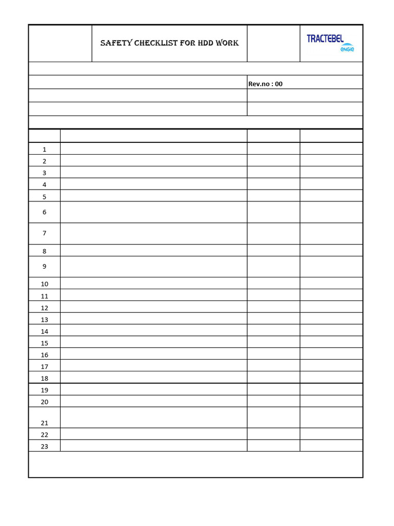 12 HDD Checklist | PDF