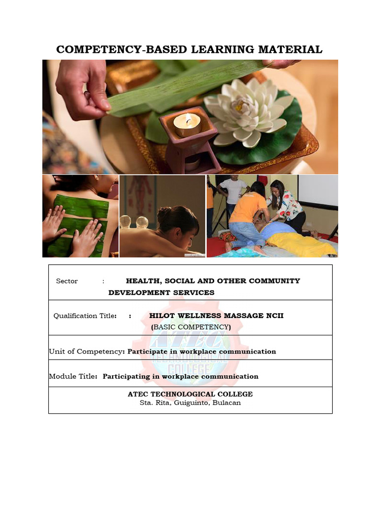 Atec - Basic 1 - Hilot Wellness Ncii | PDF | Part Of Speech | Noun