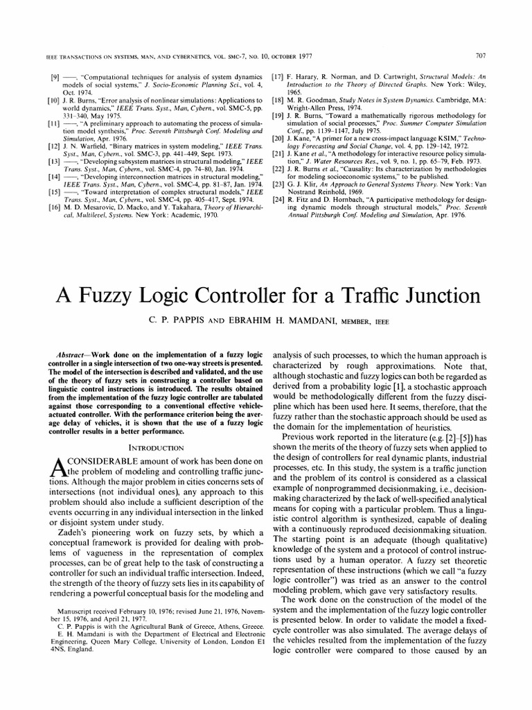 Fuzzy Logic Controller for Traffic Management | PDF | Fuzzy Logic | Mathematics