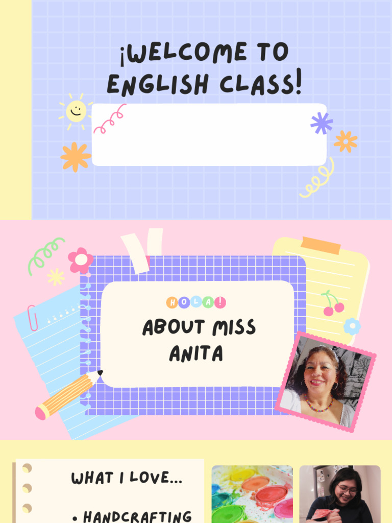 ¡Welcome to english class! | PDF