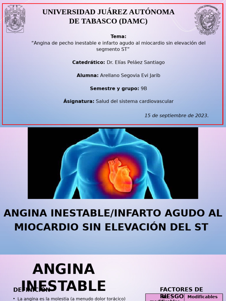 Angina Inestable e IAMSST FINAL | PDF | Infarto de miocardio ...