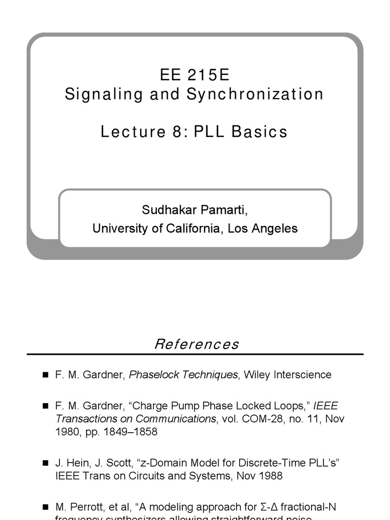 8 PLL Basics | PDF | Signal Processing | Electricity