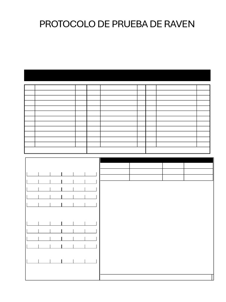 Protocolo de Prueba de Raven Especial | PDF