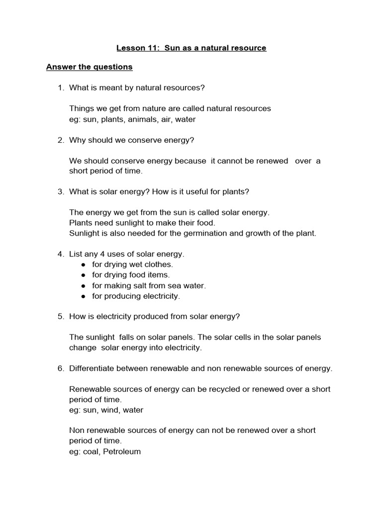 Sunlight: A Vital Natural Resource | PDF