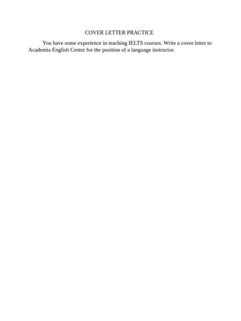 Cover Letter Practice | PDF