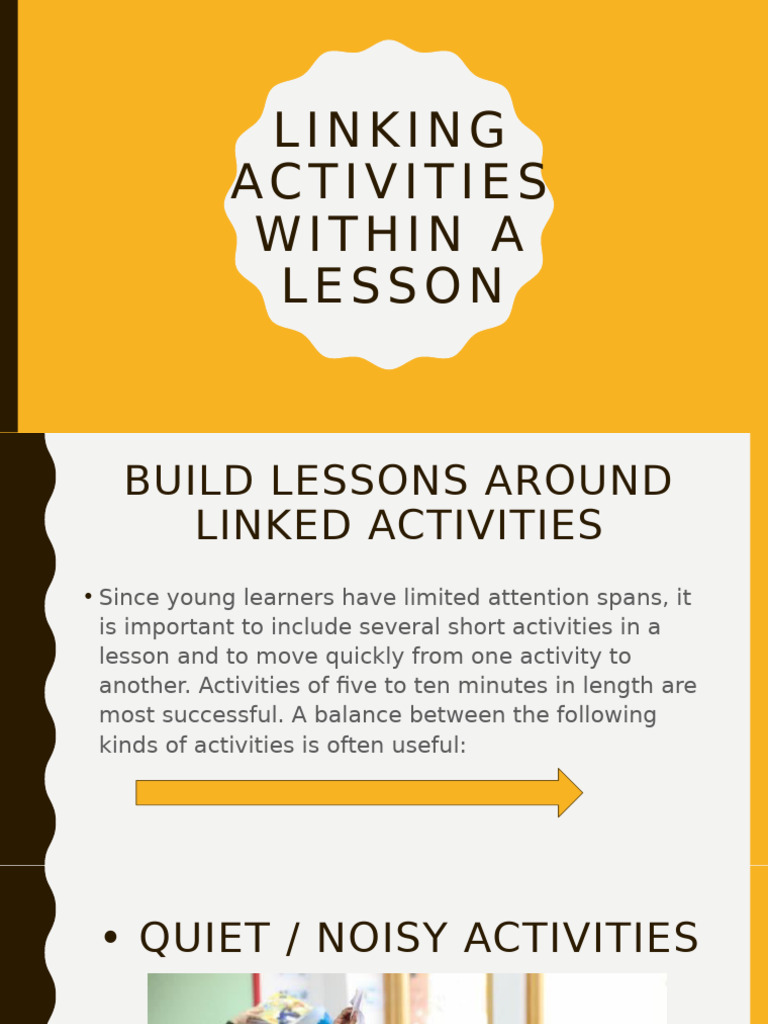 Linking Activities Within A Lesson | PDF