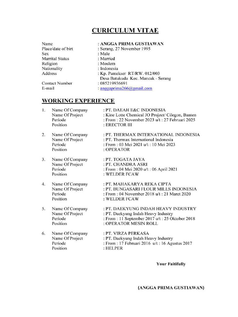 CV ANGGA-dikompresi | PDF