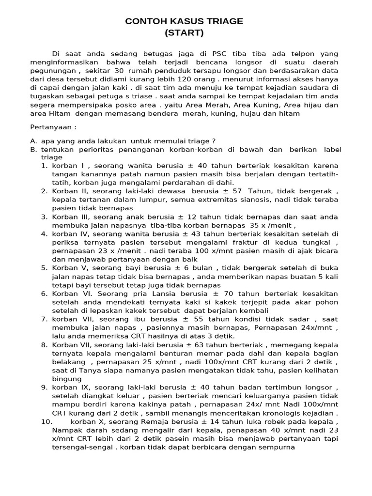 Contoh Kasus Triage. Start PDF | PDF