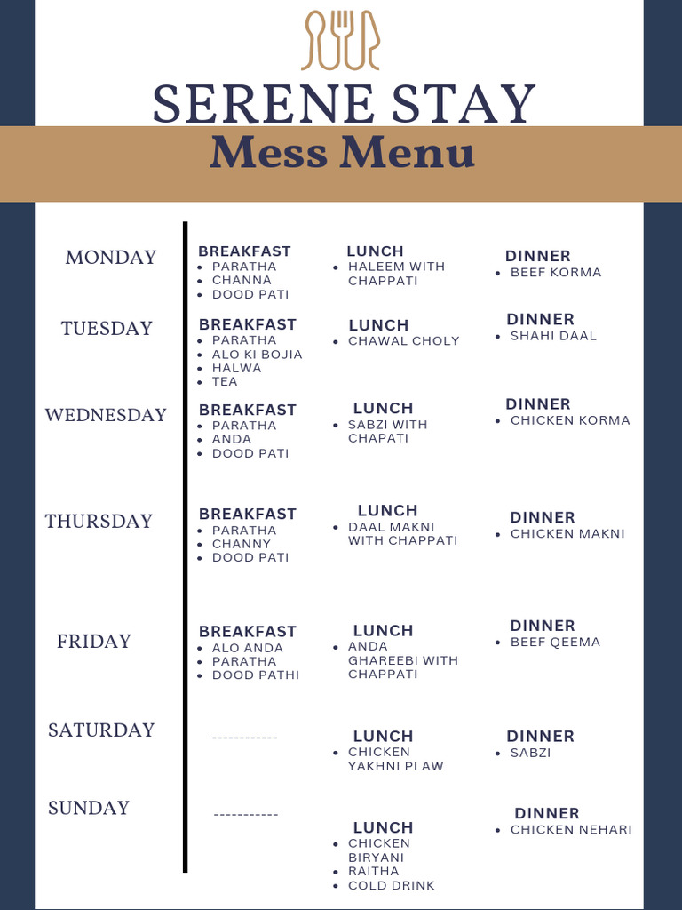 Mess Menu | PDF