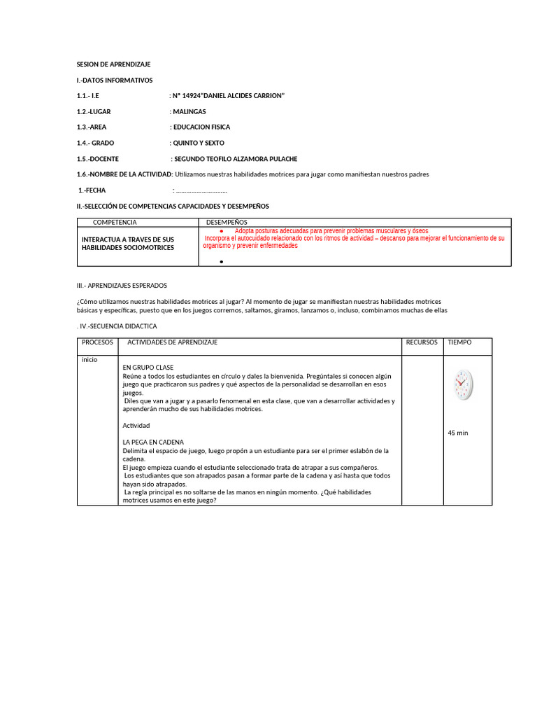 Utilizamos nuestras habilidades motrices para jugar como manifi¬estan ...