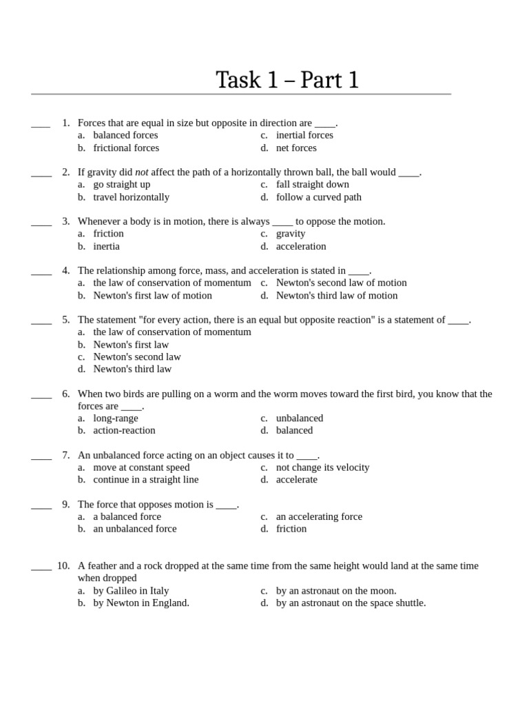 Understanding Forces and Motion Concepts | PDF | Force | Newton's Laws ...