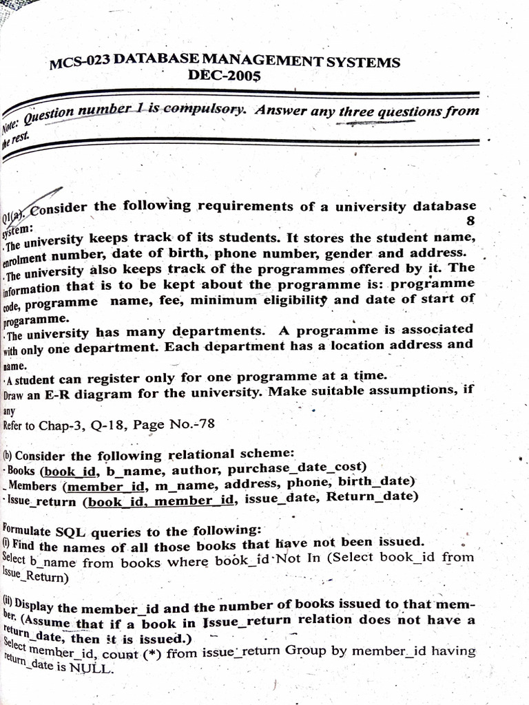 mcs_23_dbms_previous_year_question_paper_solved_by_sakshi_gupta | PDF