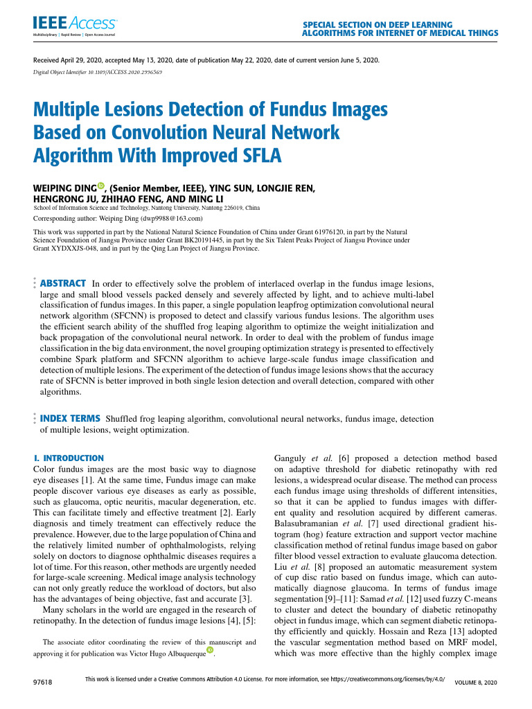 Multiple Lesions Detection Of Fundus Images Based On Convolution Neural Network Algorithm With