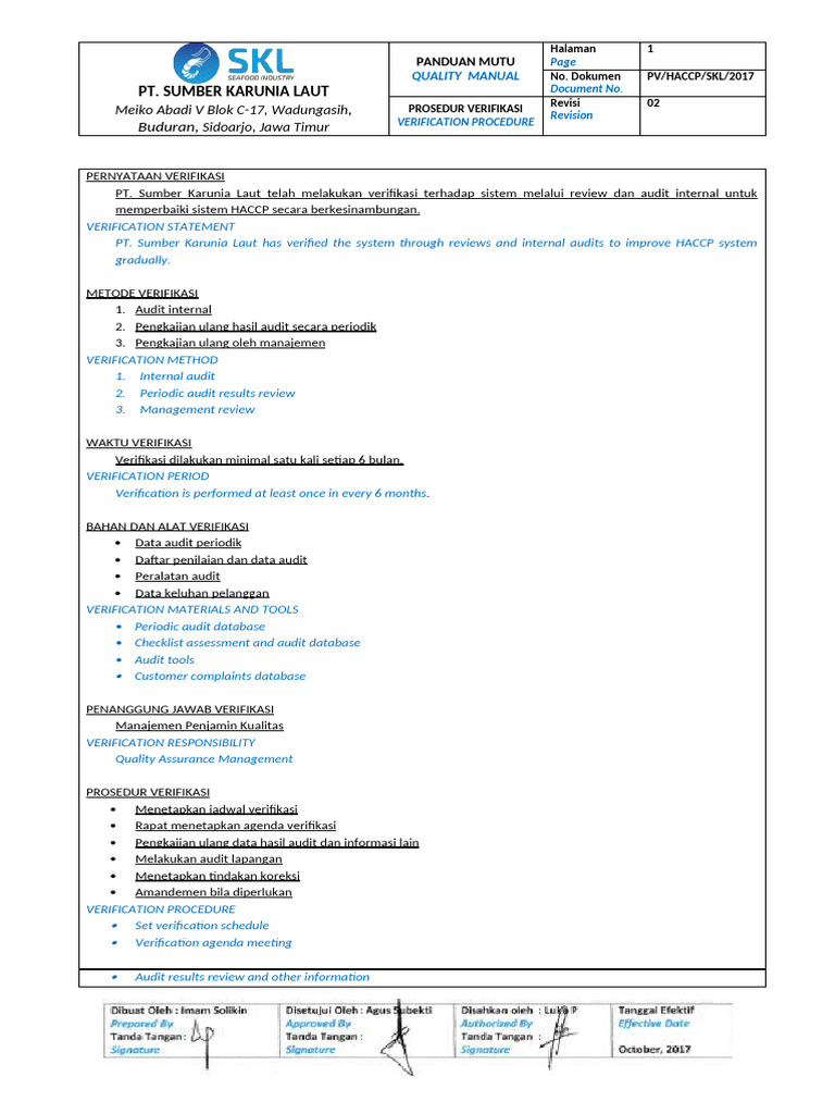A16 Prosedur Verifikasi | PDF