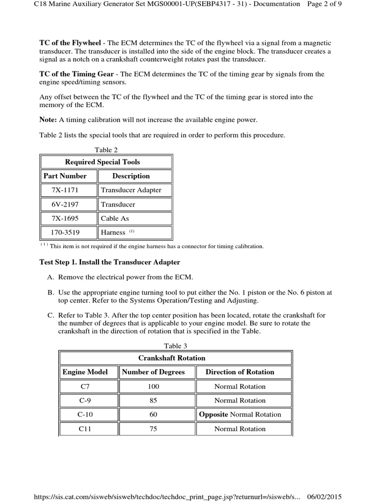 Cat Engine-Speed-Timing-Sensor-Calibrate-Troubleshooting - 2 | PDF