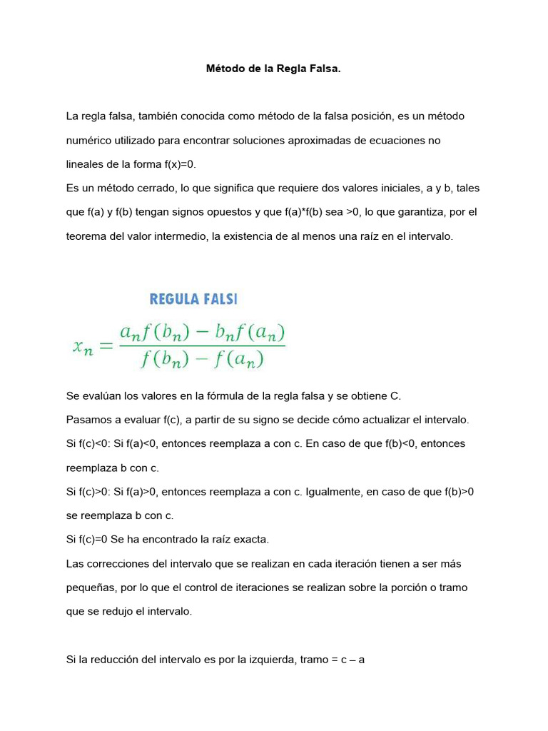 Método de La Regla Falsa | PDF