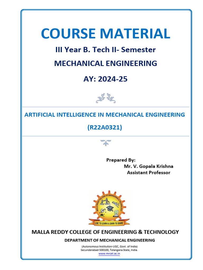 Artificial Intelligence in Mechanical Engineering | PDF | Artificial ...