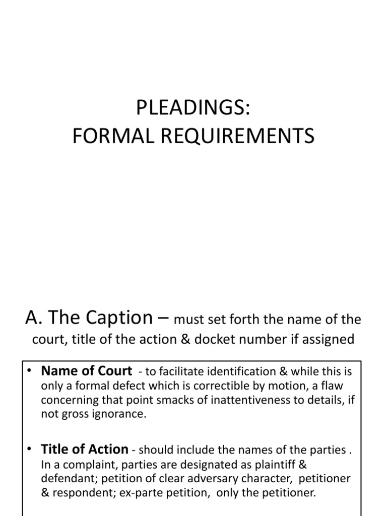 Pleadings | Pleading | Complaint