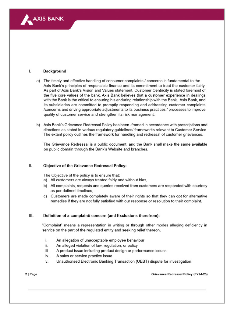 Grievance-Redressal-Policy - V3 Copy2 | PDF | Banks | Complaint