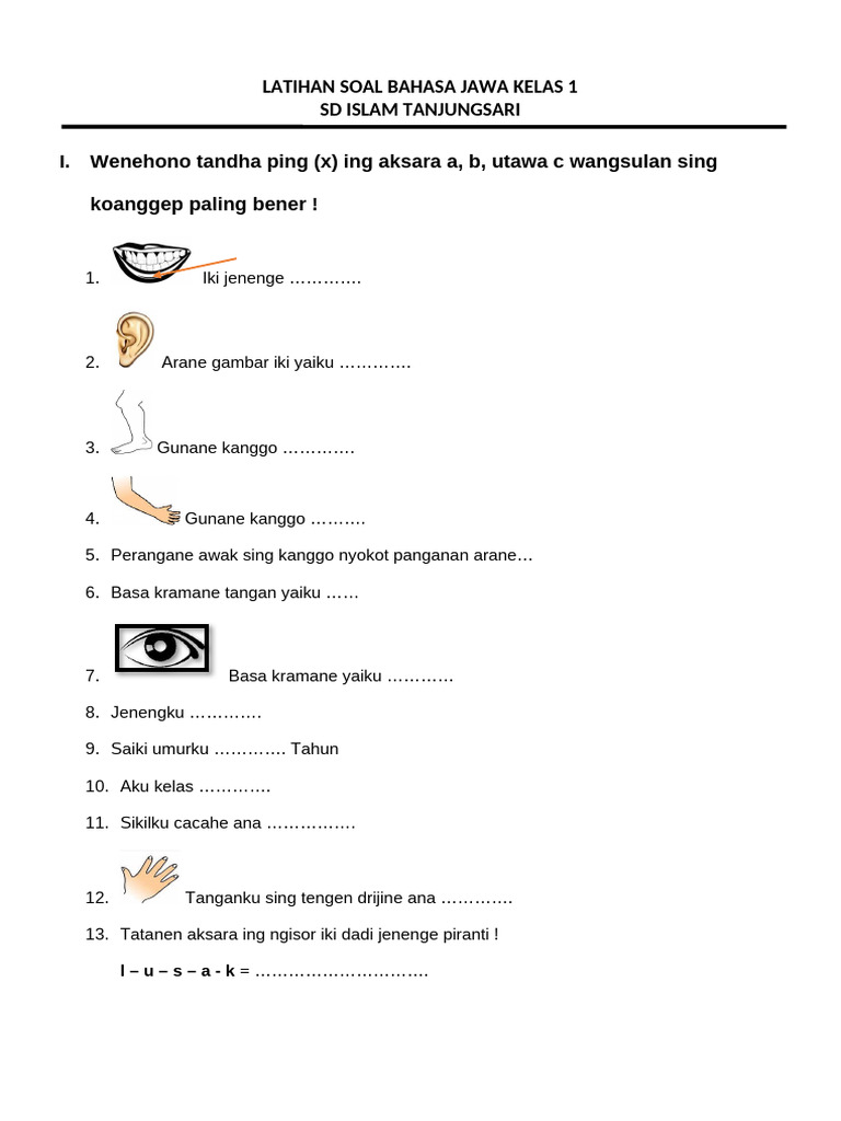 Latihan Soal Bahasa Jawa | PDF