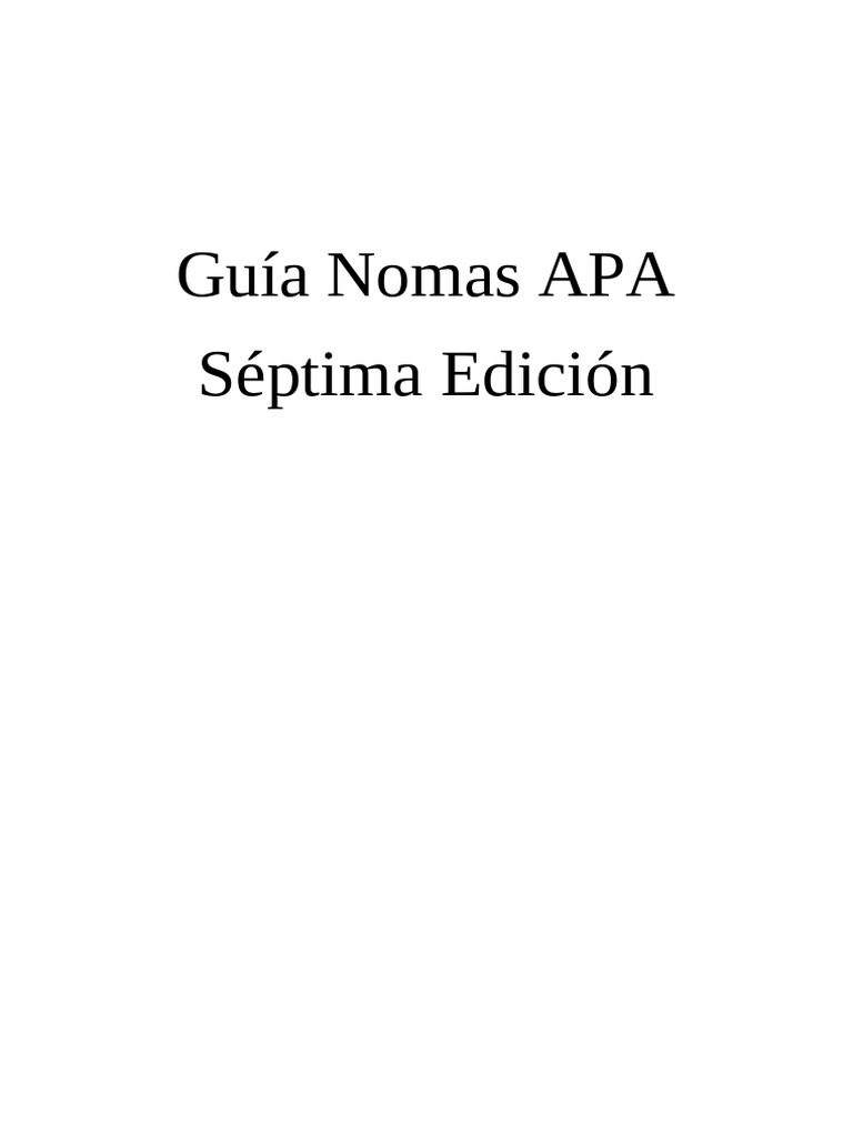 Guía Normas Apa Séptima Edición | PDF | Estilo apa | Diccionario