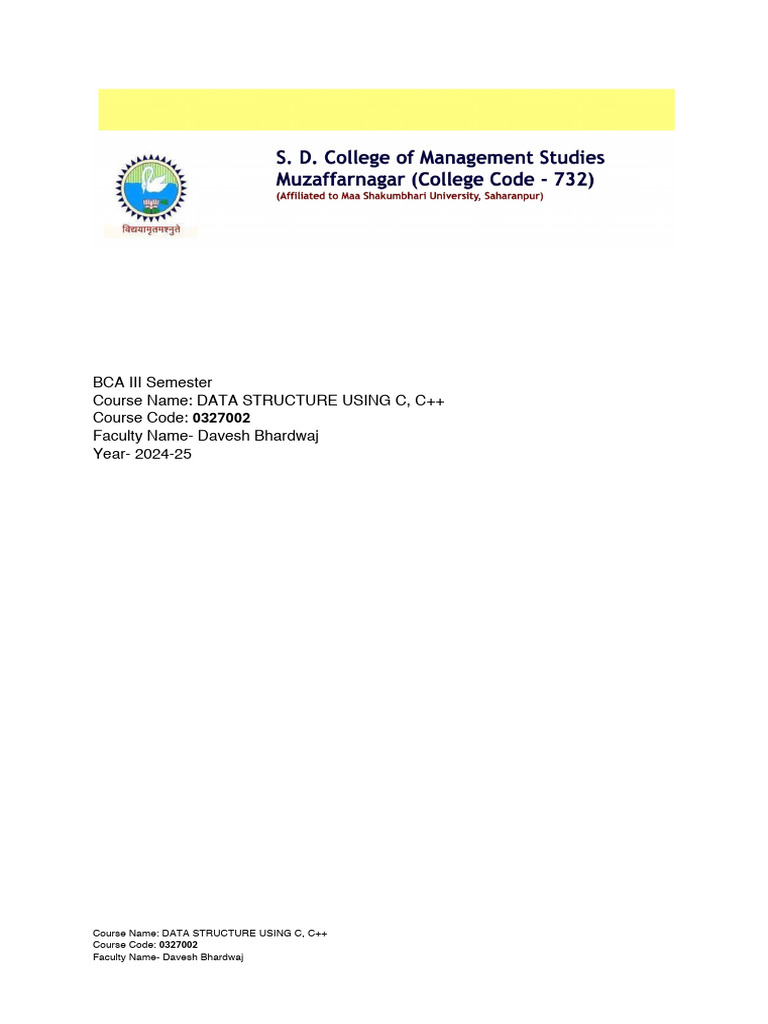 D.S BCA III 2024-25 Notes Assignments | PDF | Queue (Abstract Data Type ...