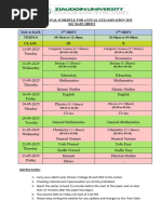 BA Second Semester Schedule With Timing 2025 | PDF
