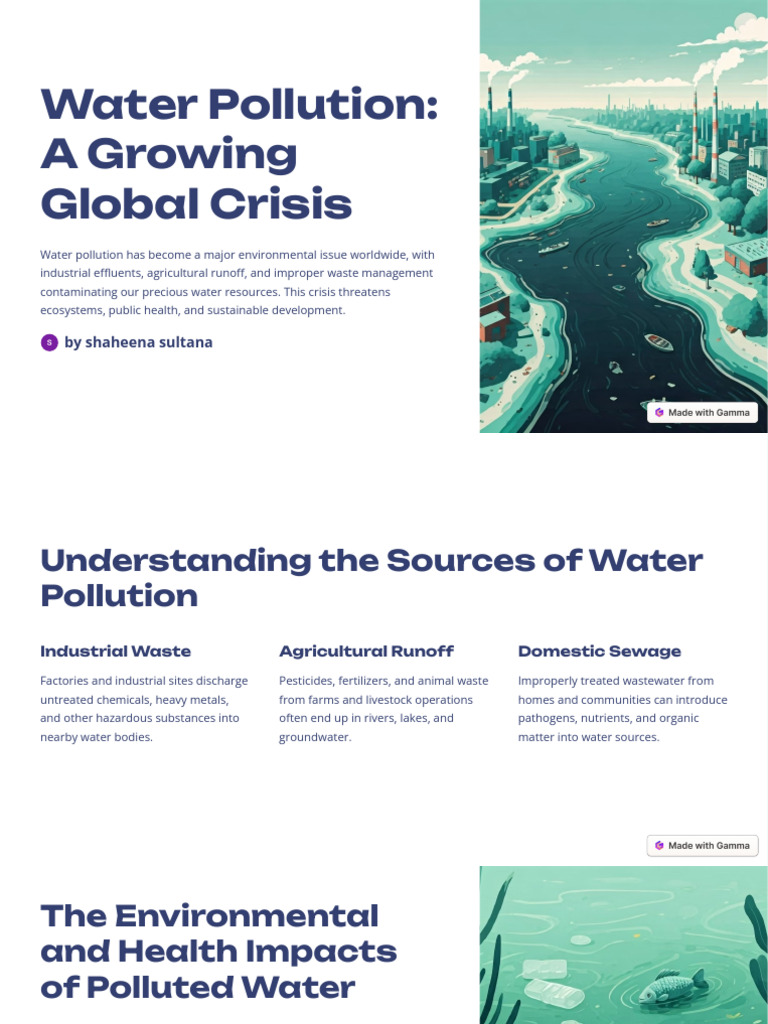 Water Pollution A Growing Global Crisis | PDF | Water Pollution | Waste