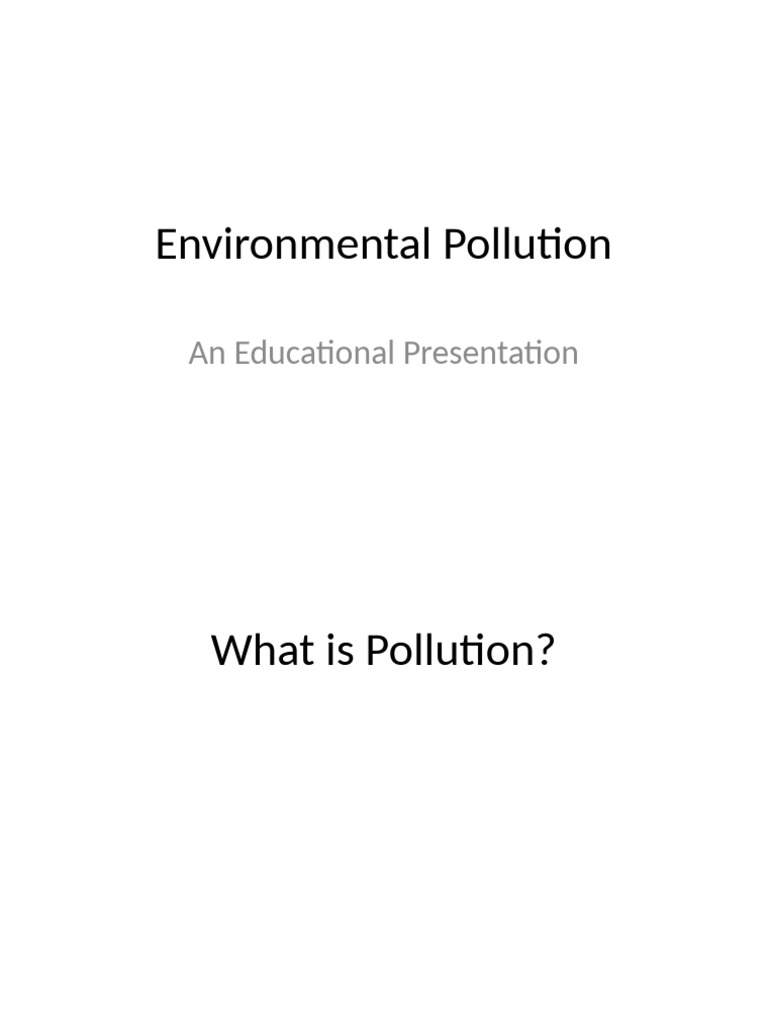 Understanding Environmental Pollution | PDF