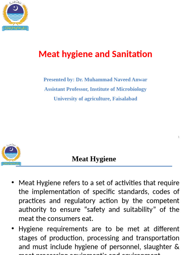 Meat Hygiene and Sanitation in Meat and Poultry Industry | PDF ...