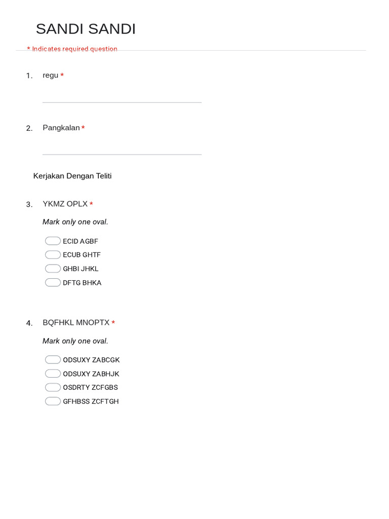 Blank Quiz - Google Forms | PDF