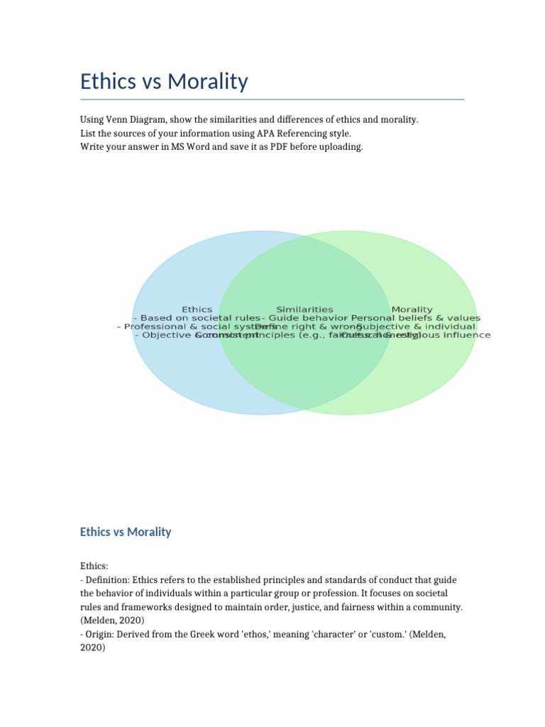 Ethics vs Morality: Key Differences Explained | PDF