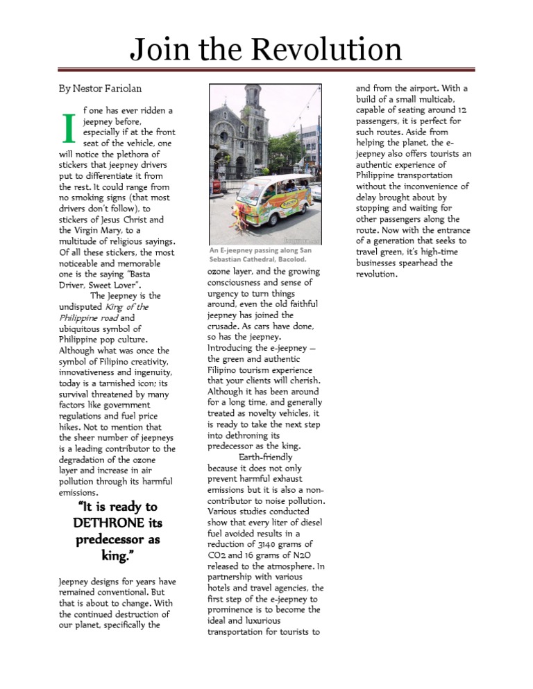Magazine Article About Jeepney Philippines Iloilo | PDF | Transport ...