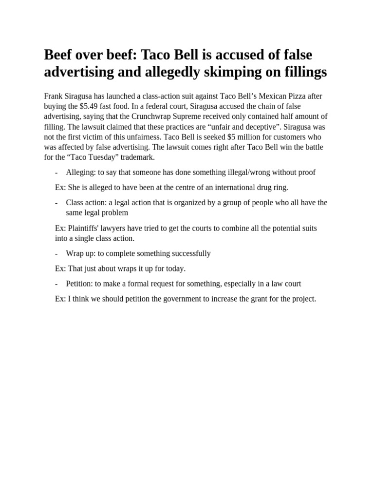 Beef Over Beef | PDF