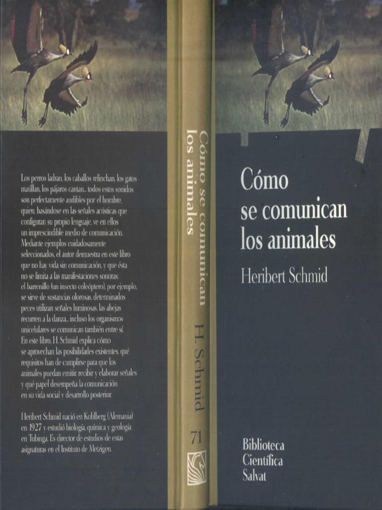 Como Se Comunican Los Animales H Schmid Biblioteca Cientifica Salvat ...