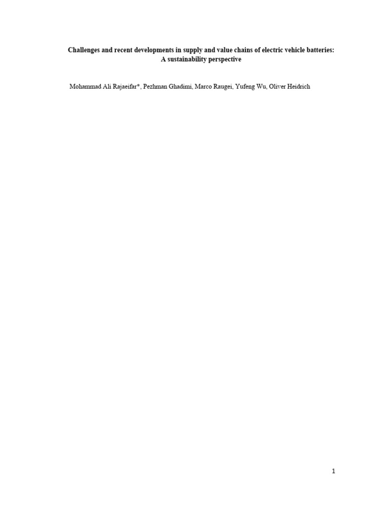 EV Battery Supply Chain Challenges | PDF | Electric Vehicle | Life ...