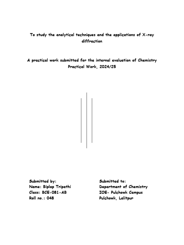 A Small Project On X Ray Diffraction | PDF | Condensed Matter Physics ...