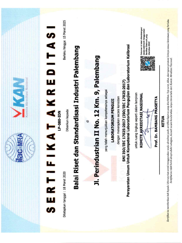 sertifikat LP 080 IDN | PDF