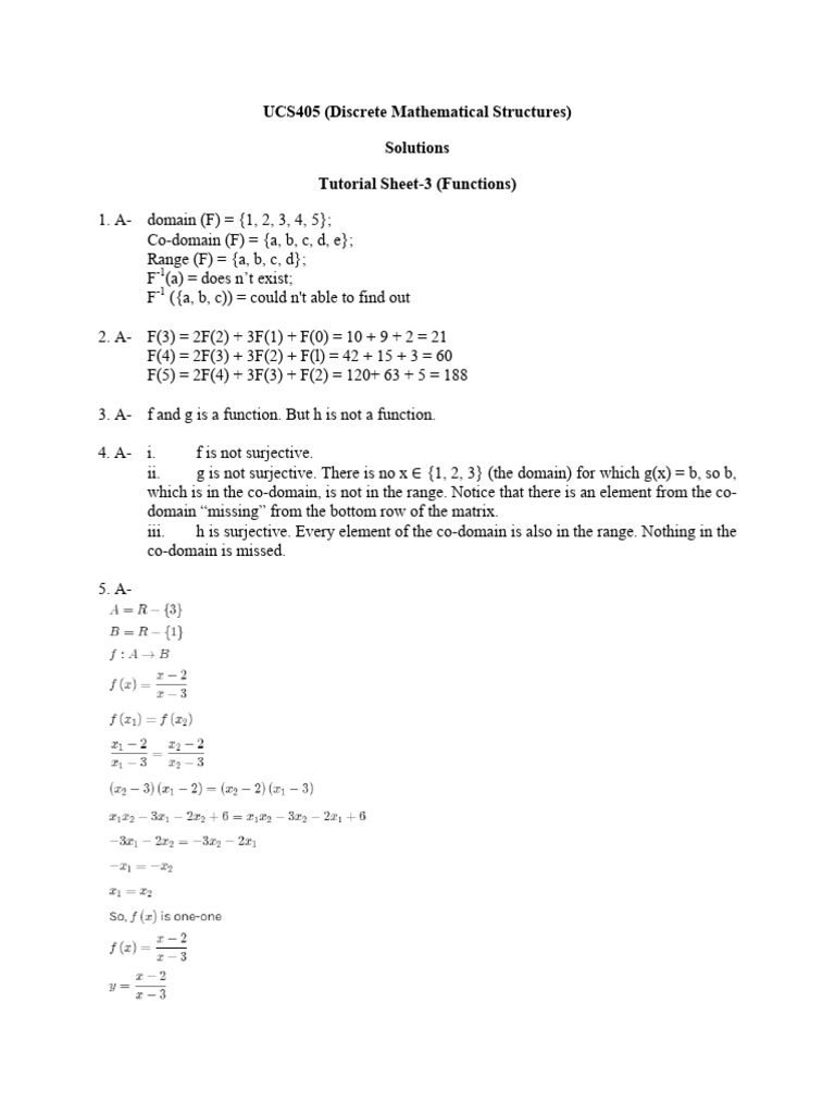Solutions_Tutorial Sheet-3 (Functions) | PDF